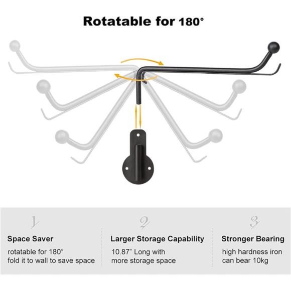 Storage & Organization | Wall Mounted Clothes Hanger With Swing Arm ...